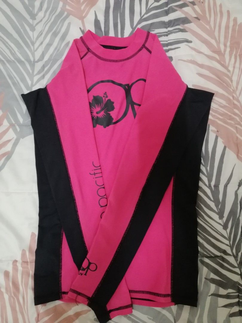 OP Black and Pink Rash guard, Women's Fashion, Swimwear, Rash guard on ...