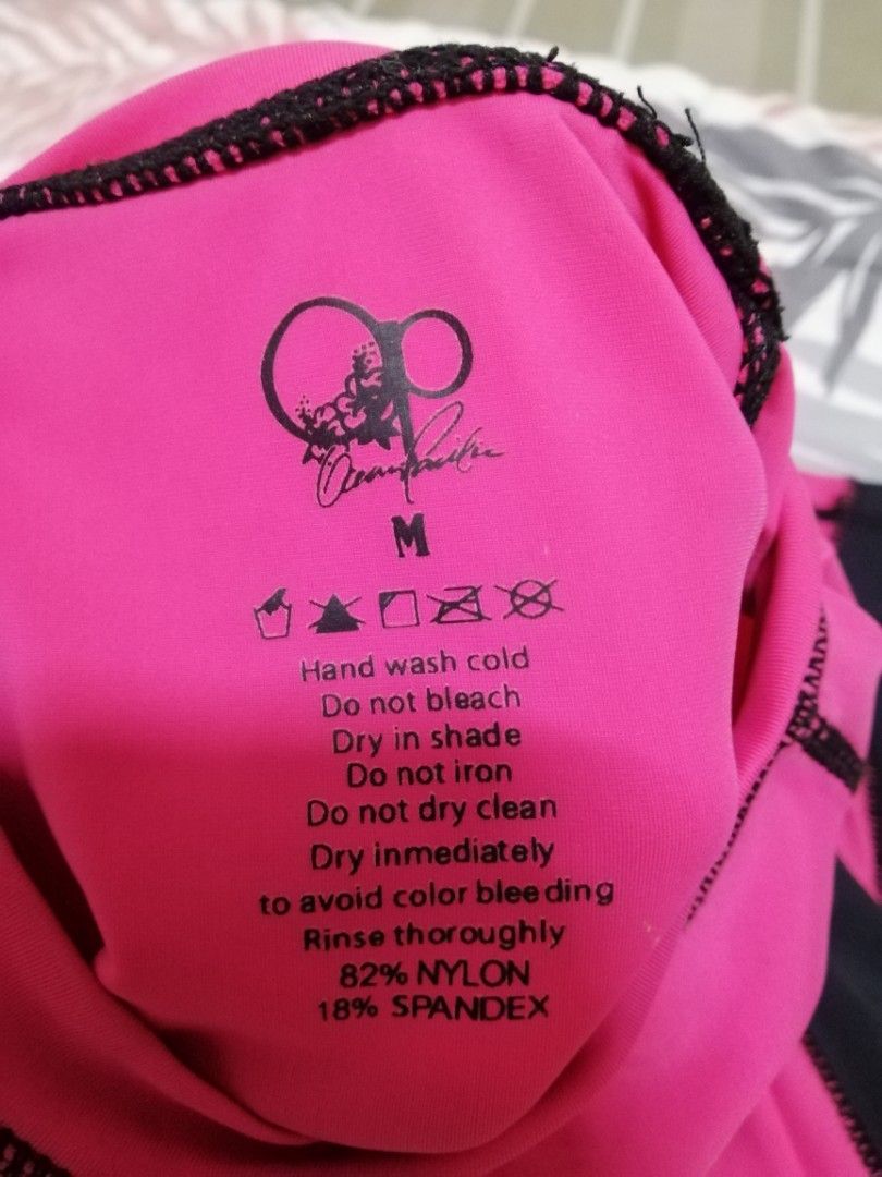 OP Black and Pink Rash guard, Women's Fashion, Swimwear, Rash guard on ...