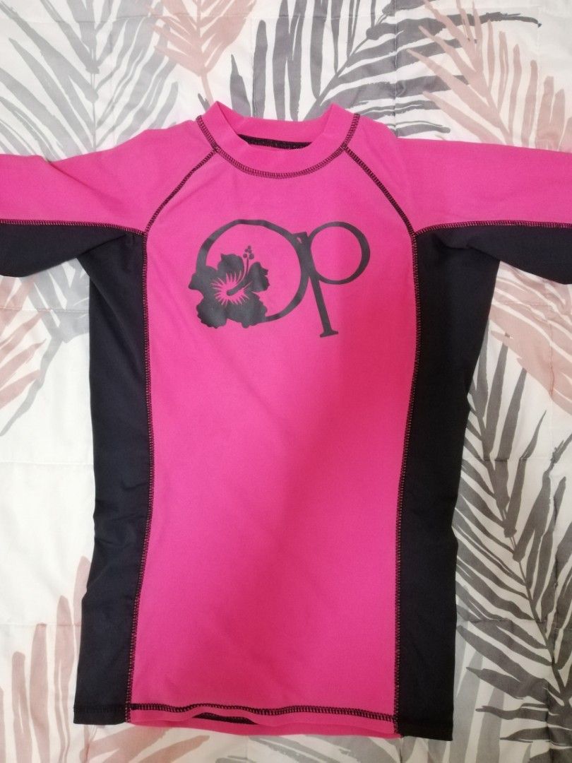 OP Black and Pink Rash guard, Women's Fashion, Swimwear, Rash guard on ...
