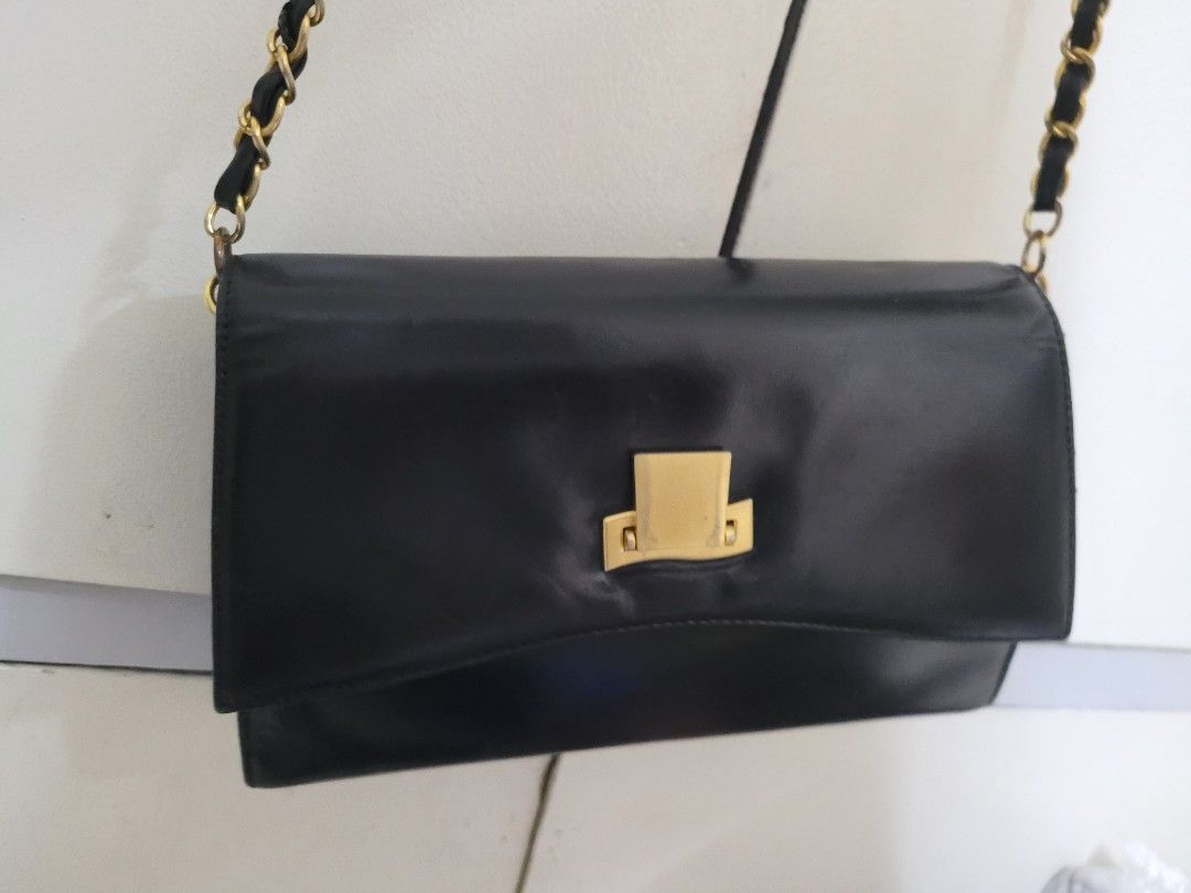 PIERRE BALMAIN structured black leather sling bag, Luxury, Bags ...