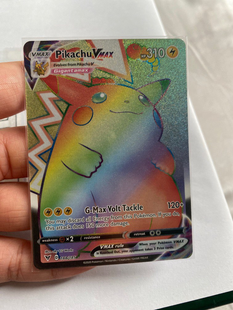 Pikachu Vmax Rainbow Vivid Voltage Top Chase Card Chunkychu, Hobbies ...