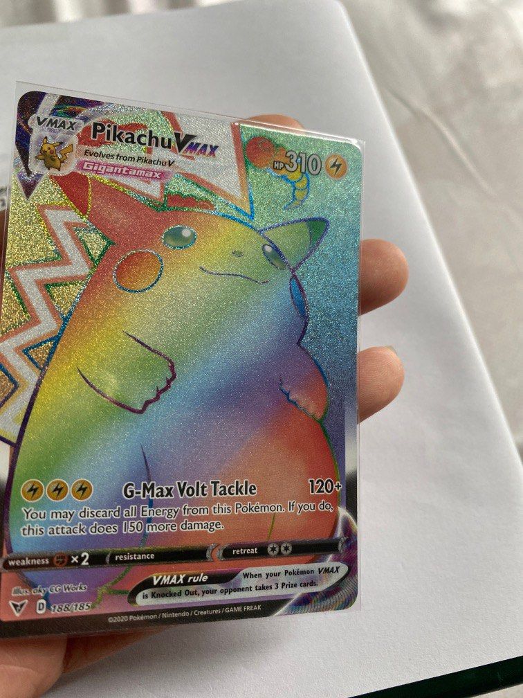 Pikachu Vmax Rainbow Vivid Voltage Top Chase Card Chunkychu, Hobbies ...