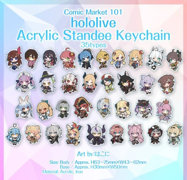 [PO till 25 Jan 2023 - C101] Hololive Comiket C101 Goods Calendar Clear FIle Acrylic Keychain ...