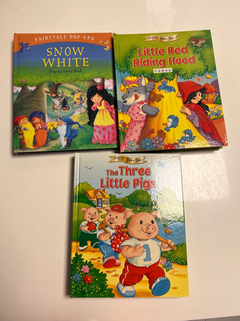 立體pop up 書 Snow White, The Three Little Pigs, Little Red Riding Hood 雙語 ...