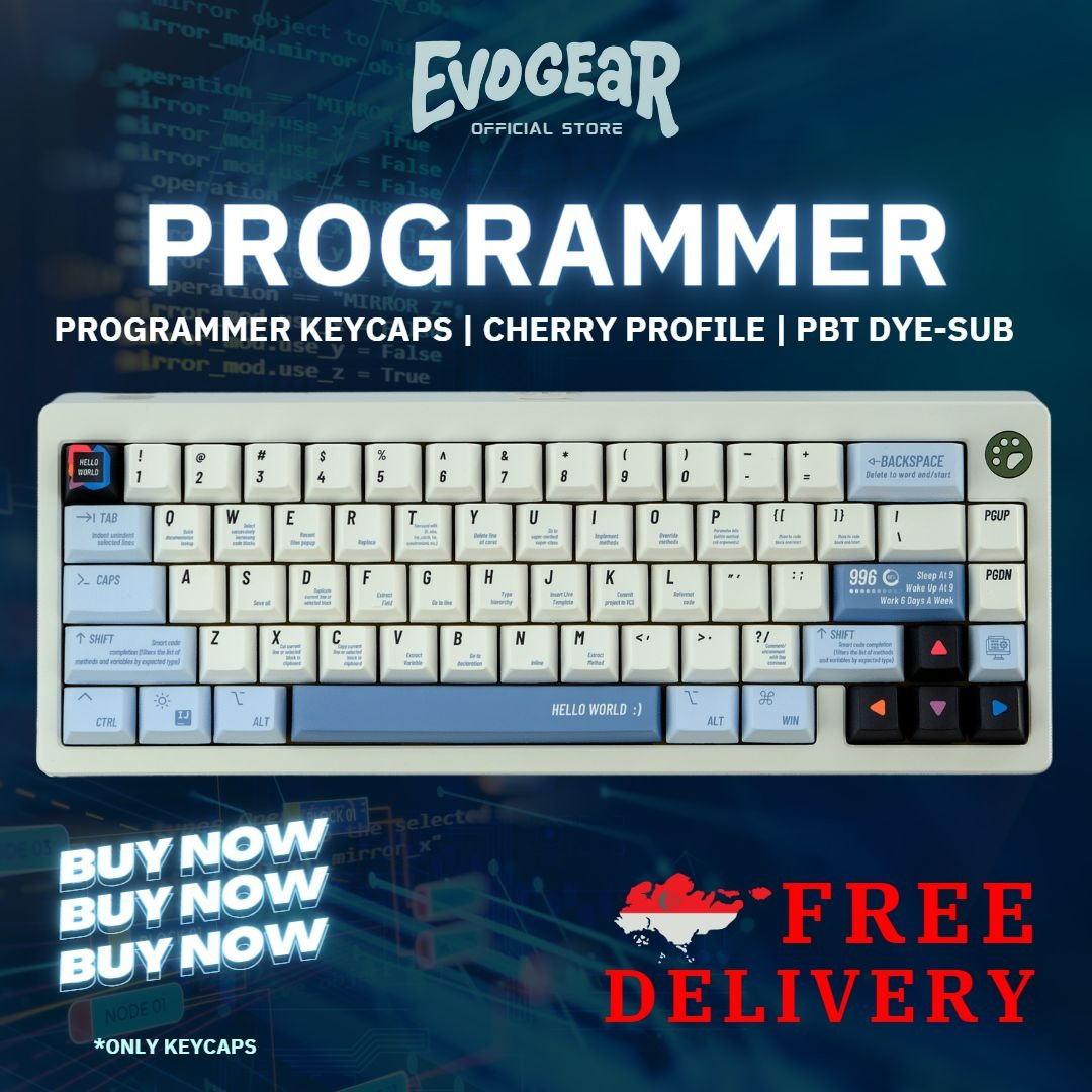 {sg Local Stock} Programmer Keycaps Not Keyboard English Keycaps Cherry Profile Pbt Dye