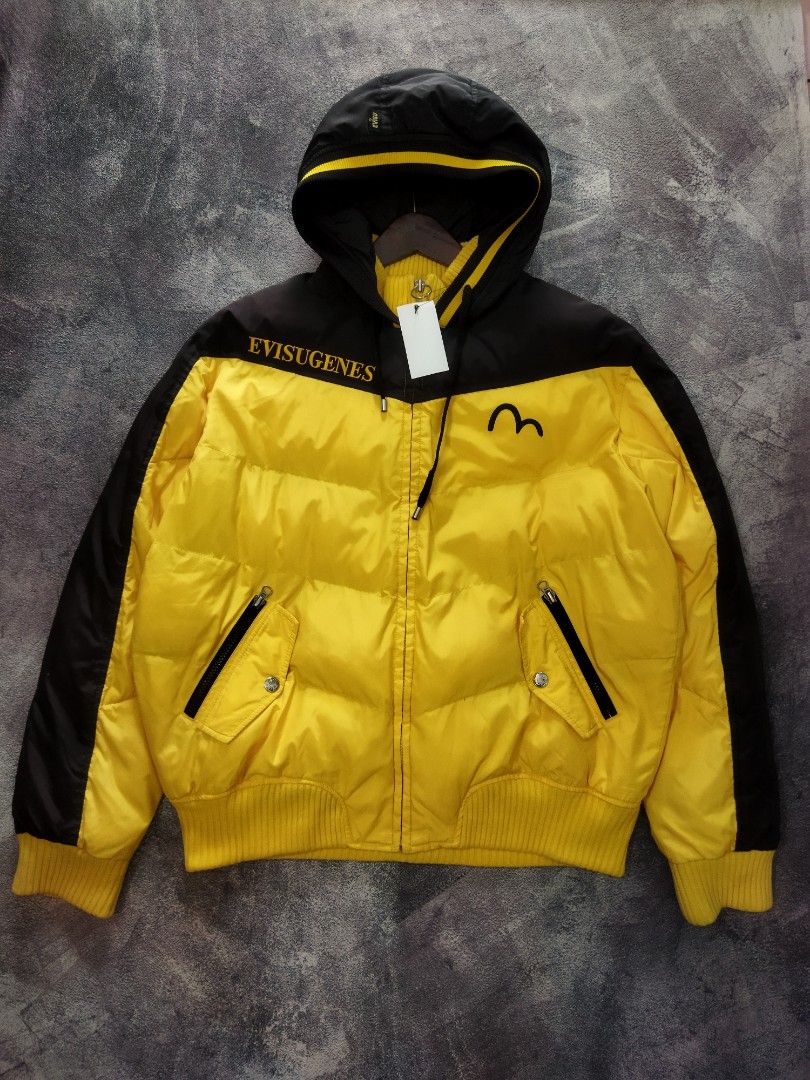 Puffer jacket EVISU / jacket bulang / evisu second, Fesyen Pria ...