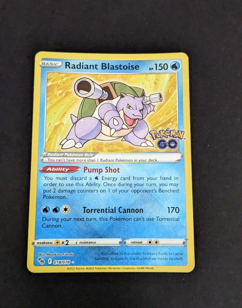 Radiant Blastoise Pokemon Go Pokemon Card Tcg #5, Hobbies & Toys, Toys ...