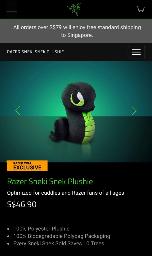 Razer Sneki Snek Plushie, Video Gaming, Gaming Accessories, In-Game ...