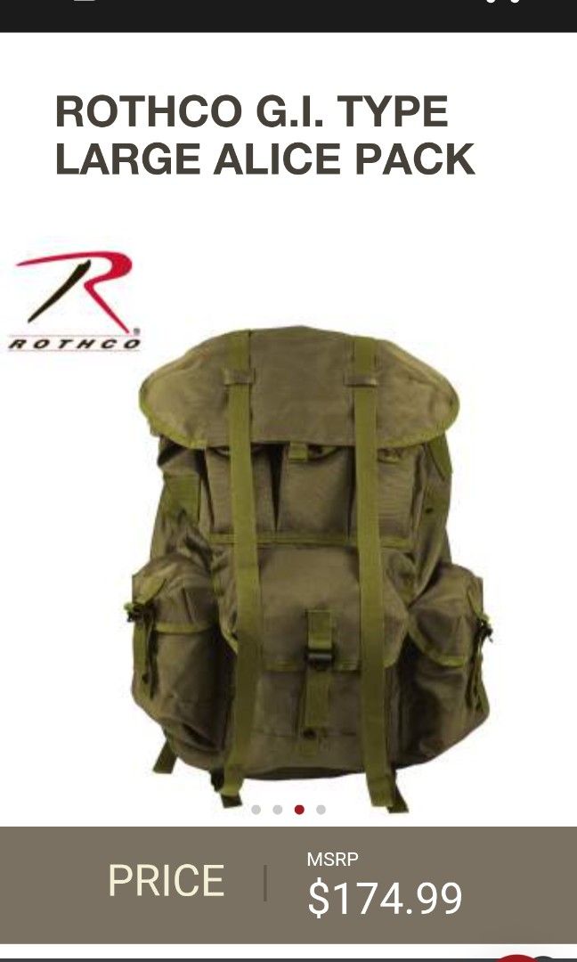 Rothco GI Alice Pack, Large., Sports Equipment, Hiking & Camping on ...