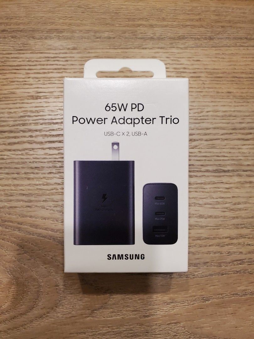 Samsung 65W PD Power Adapter Trio (New), 手提電話, 電話＆平板電腦配件, 充電器及電線 ...