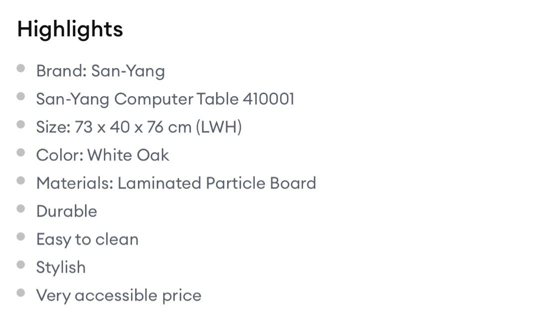 San Yang Computer Table, Furniture & Home Living, Office Furniture ...