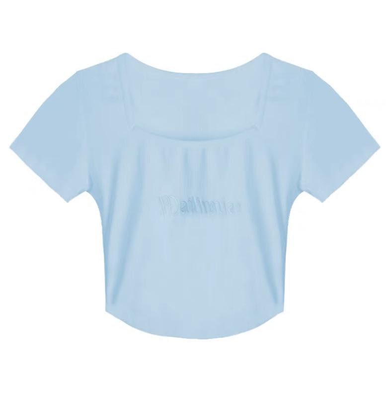 Sky blue crop top, Women's Fashion, Tops, Other Tops on Carousell