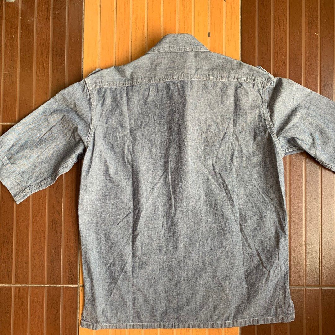 Topvalu - Japanese Workwear Chambray Shirt, Men's Fashion, Tops & Sets ...