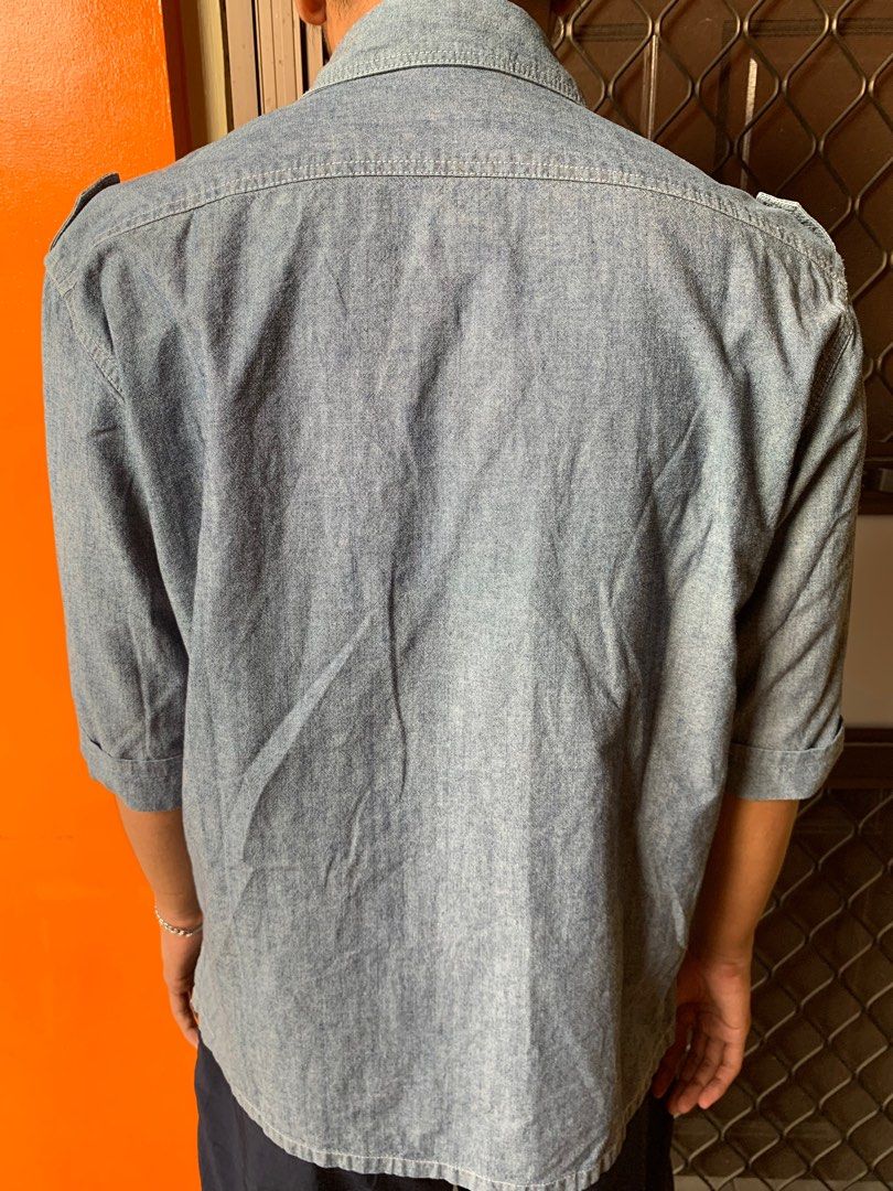 Topvalu - Japanese Workwear Chambray Shirt, Men's Fashion, Tops & Sets ...