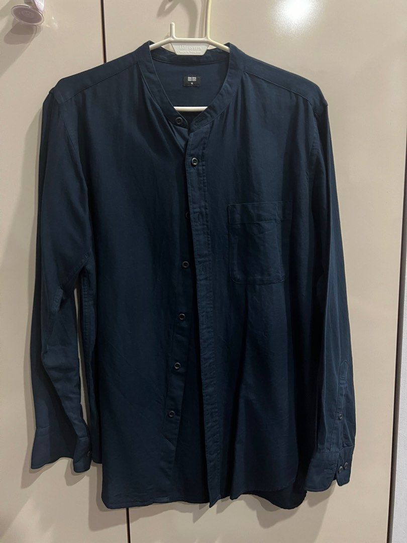 Uniqlo mandarin collar shirt, Men's Fashion, Tops & Sets, Formal Shirts on Carousell