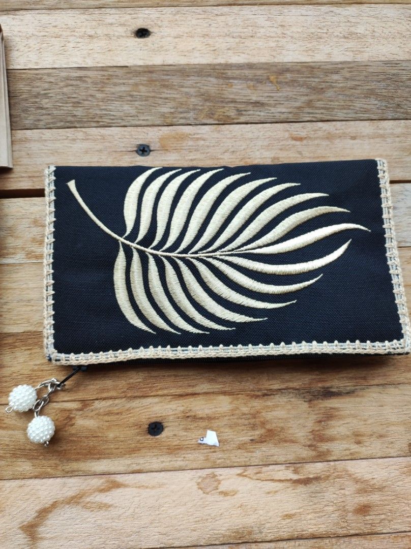 Unique gift abaca Lace wallet needlepoint black and gold luxury by ...