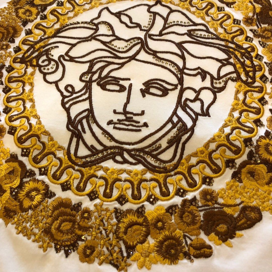 VERSACE EMBROIDERED LOGO T-SHIRT/TEE (2 Color) All sizes available ...