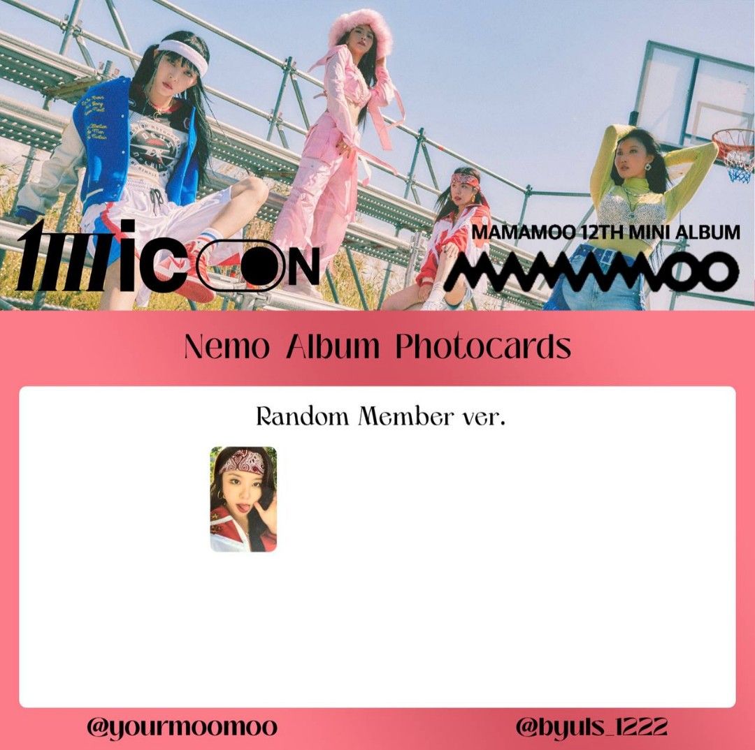 [WTT!] MIC ON Nemo Member Ver MAMAMOO Official 12th Mini Album Photocard., Hobbies & Toys ...