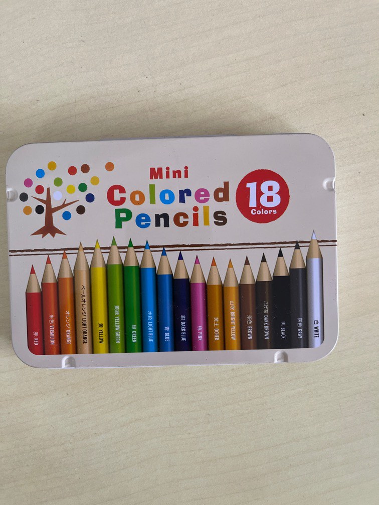 18 Mini Coloured Colored Pencils, Hobbies & Toys, Stationery & Craft ...