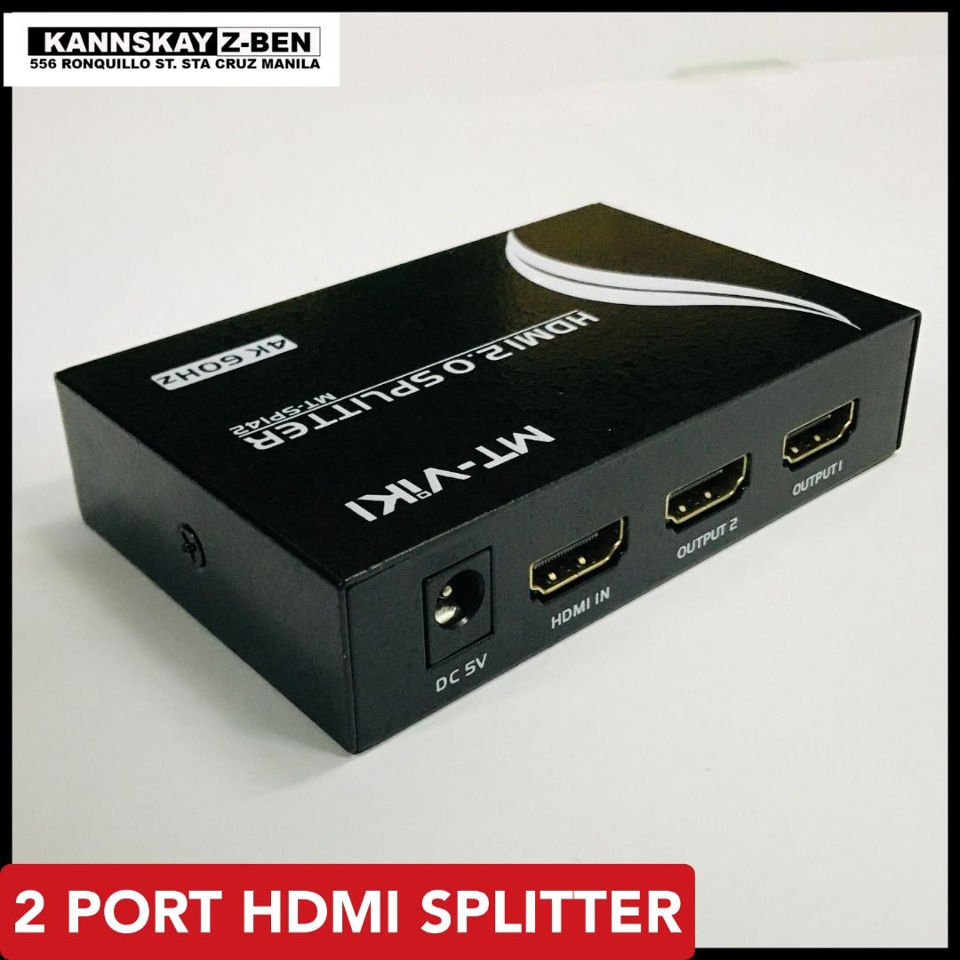 2 PORT HDMI SPLITTER (4K), Computers & Tech, Parts & Accessories ...