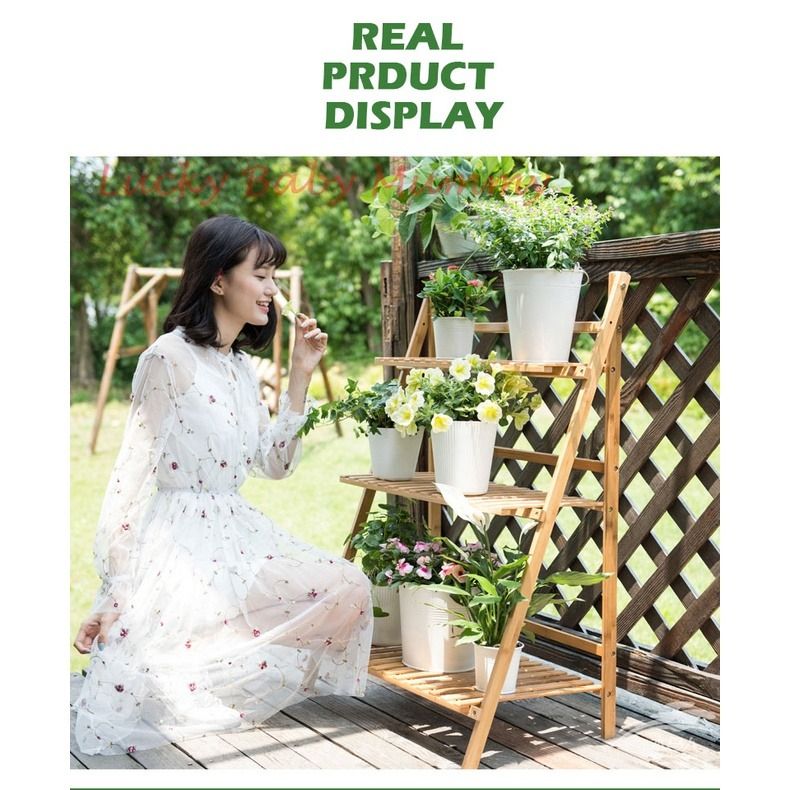 3 Tier 4 Tier Plant Rack Flower Stand Flower Rack - 100% natural bamboo ...