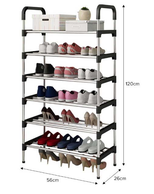 6 Tier Steel Shoe Rack / Easy Assemble, Furniture & Home Living ...