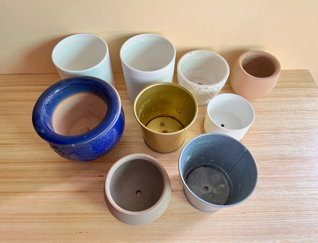 9 Assorted Plant Pots & Planters, Furniture & Home Living, Gardening ...
