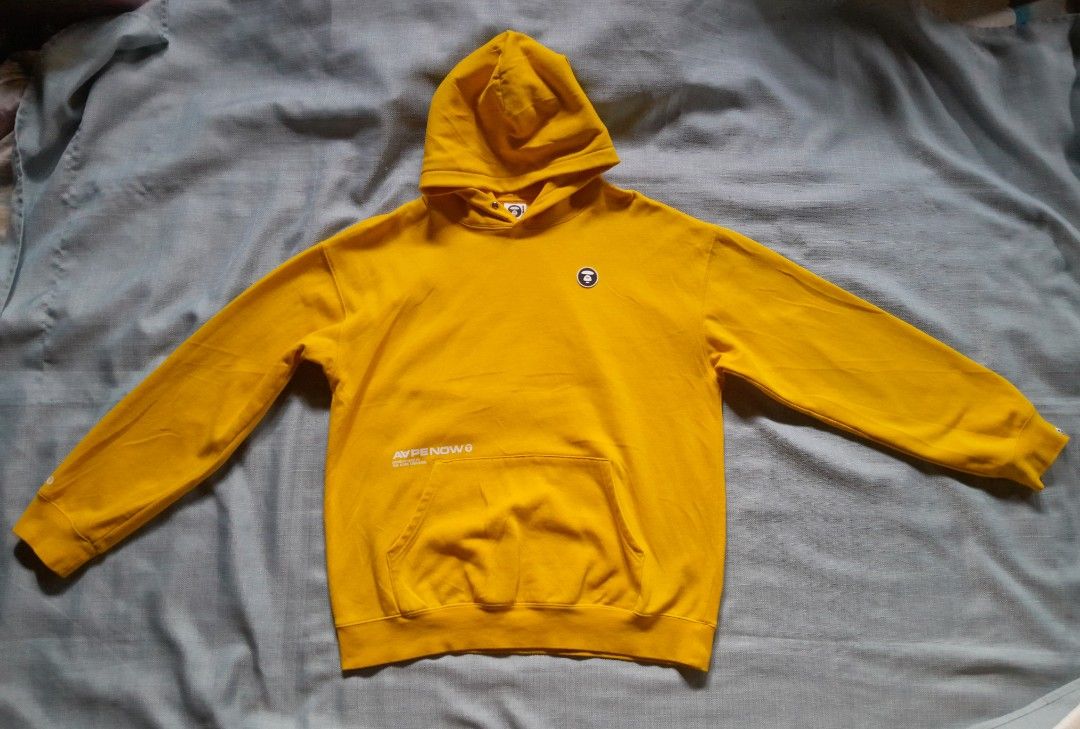 Aape backlogo popover yellow hoodie, Men's Fashion, Coats, Jackets and ...