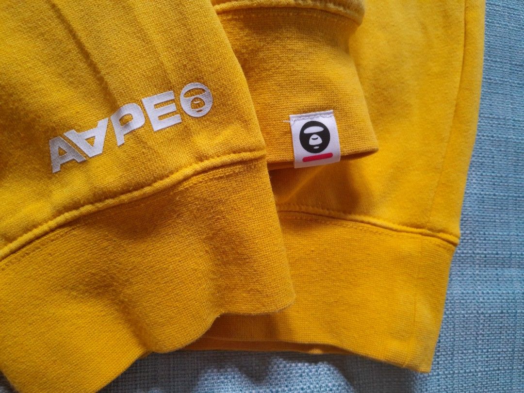 Aape backlogo popover yellow hoodie, Men's Fashion, Coats, Jackets and ...