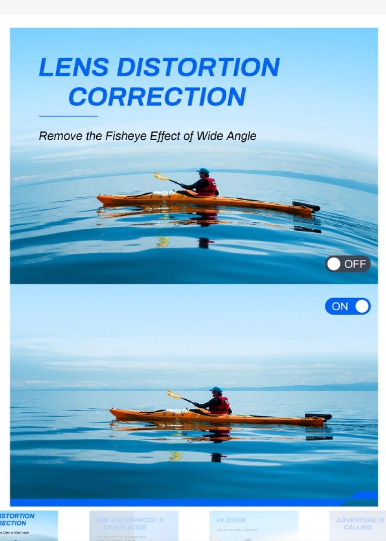Action Camera 4K, Crosstour Underwater Cam EIS WiFi Dual Screens Remote ...