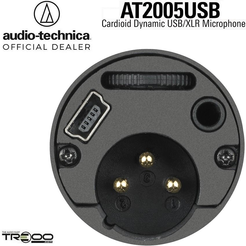 Audio-Technica AT2005USB Cardioid Dynamic USB/XLR Microphone, Audio ...