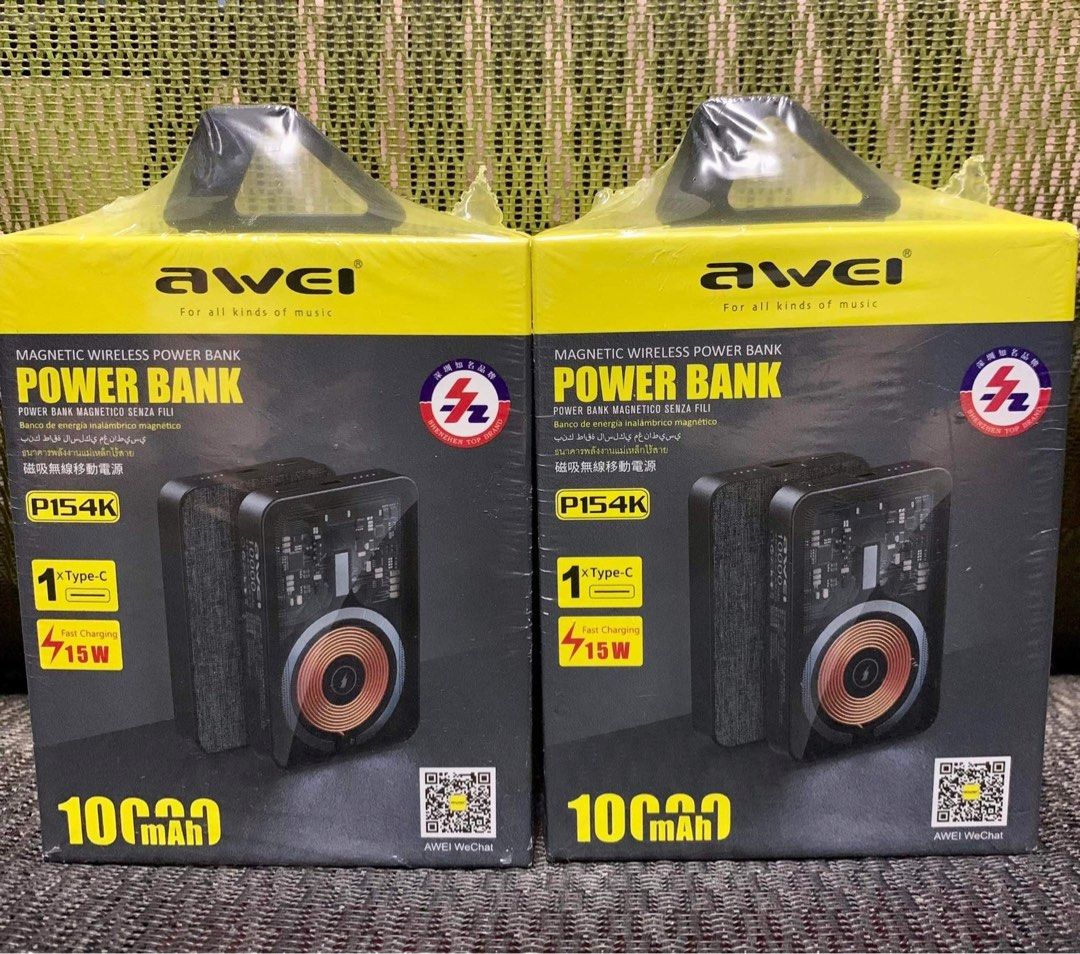 AWEI P154K 15W 10000MAH QUICK CHARGE MAGSAFE POWER BANK PORTABLE ...