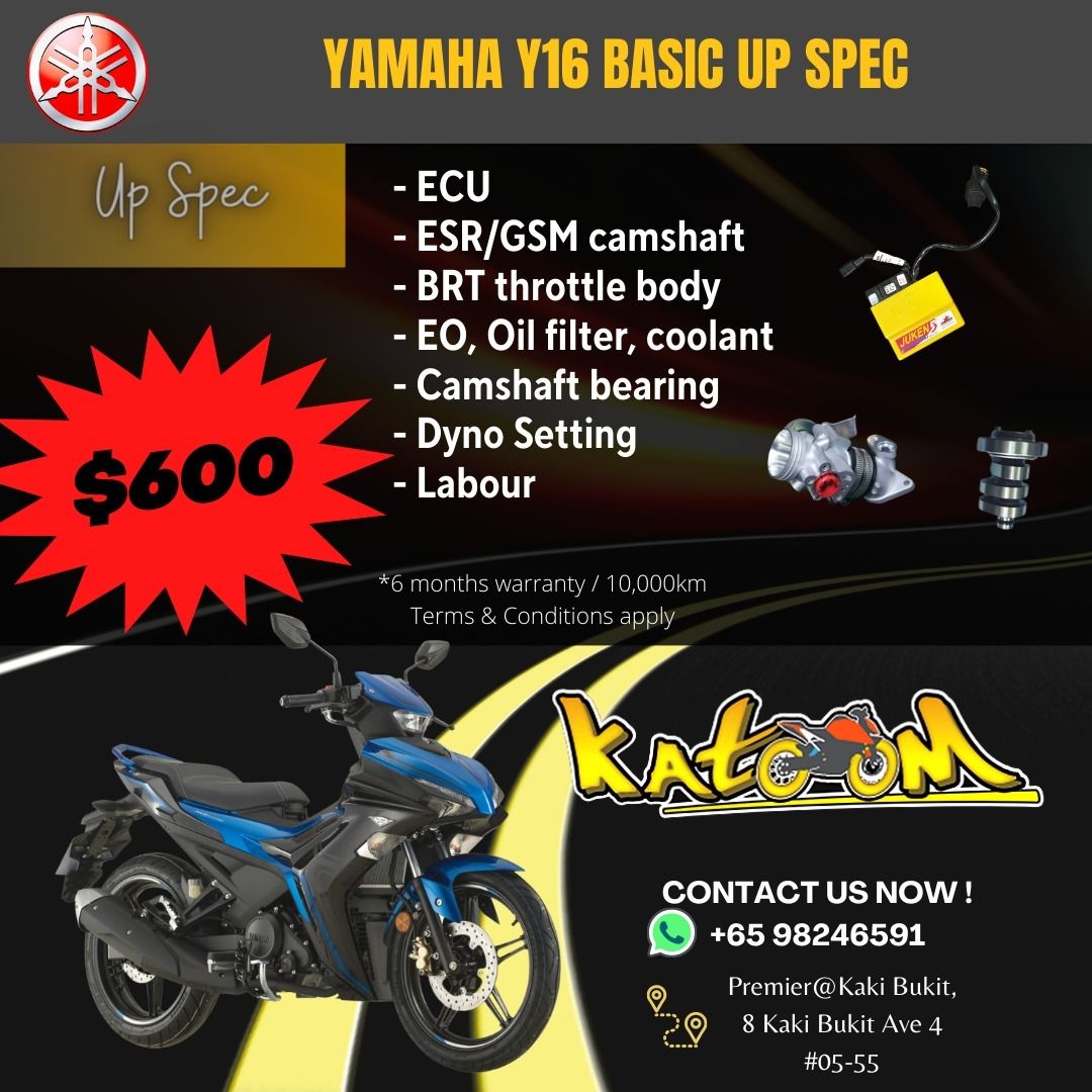 BASIC UP SPEC Y16, Motorcycles, Motorcycle Accessories on Carousell