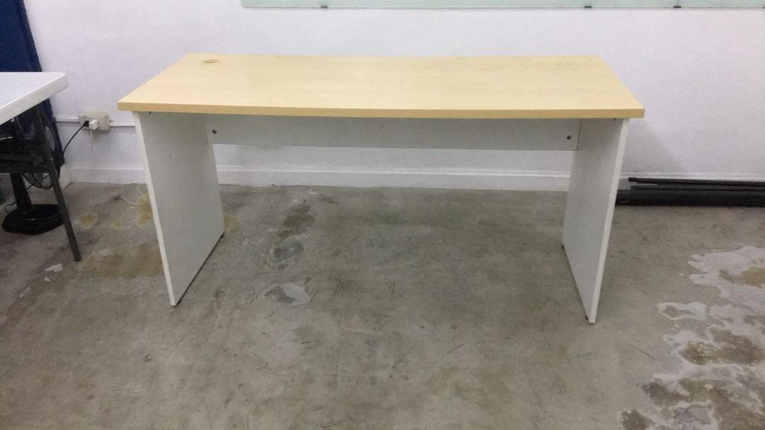 Beige Office Table, Furniture & Home Living, Office Furniture ...