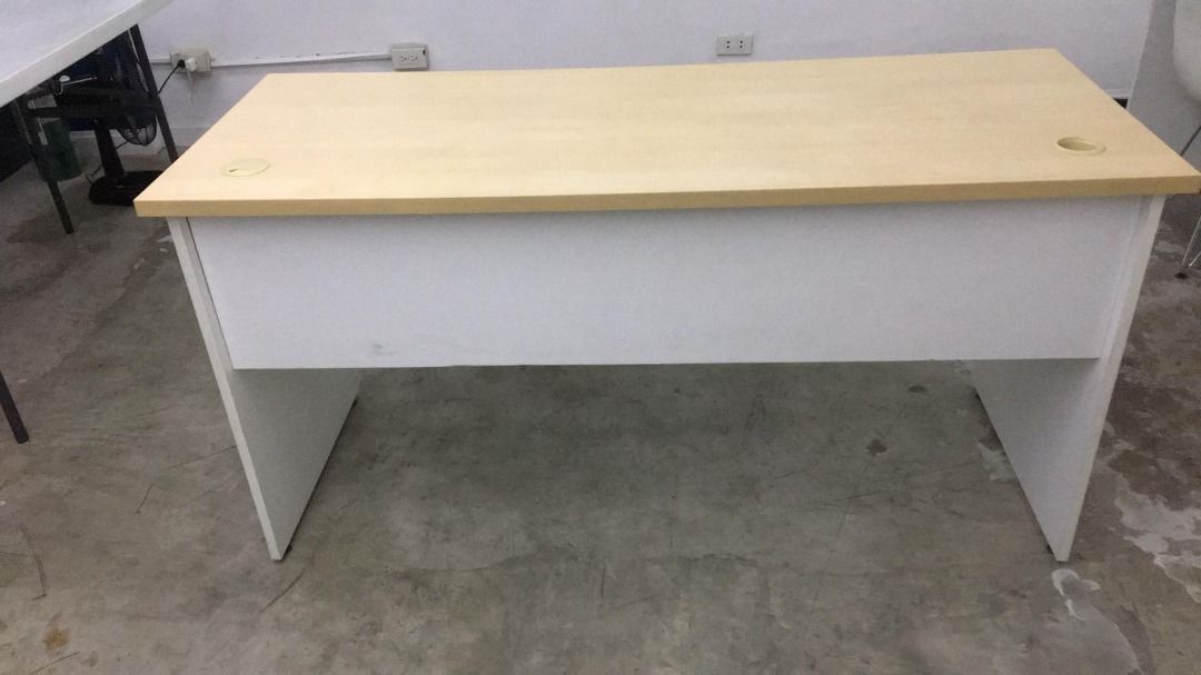 Beige Office Table, Furniture & Home Living, Office Furniture ...