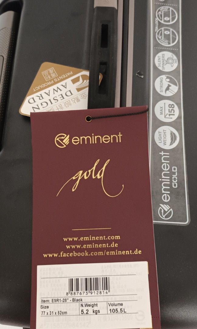 Brand new Eminent Gold Jetstream Large spinner luggage, Hobbies & Toys ...