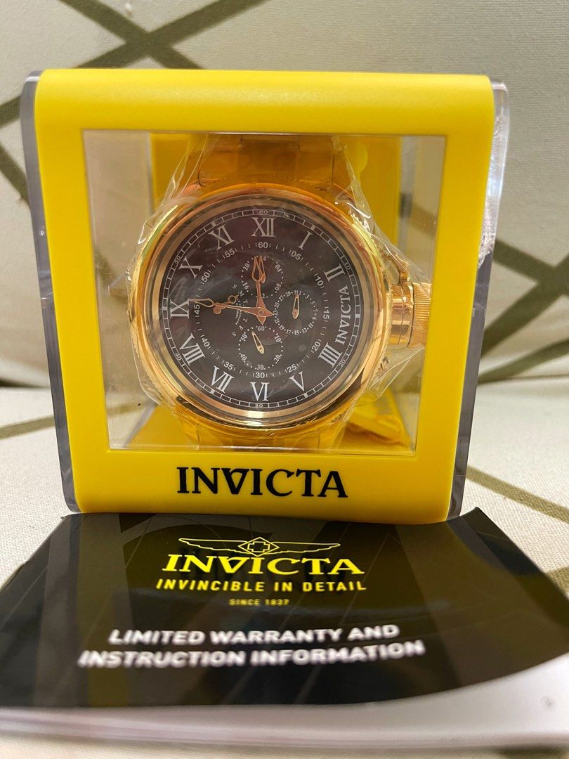 Brand New Invicta Gold Stainless Steel Watch, Men's Fashion, Watches ...