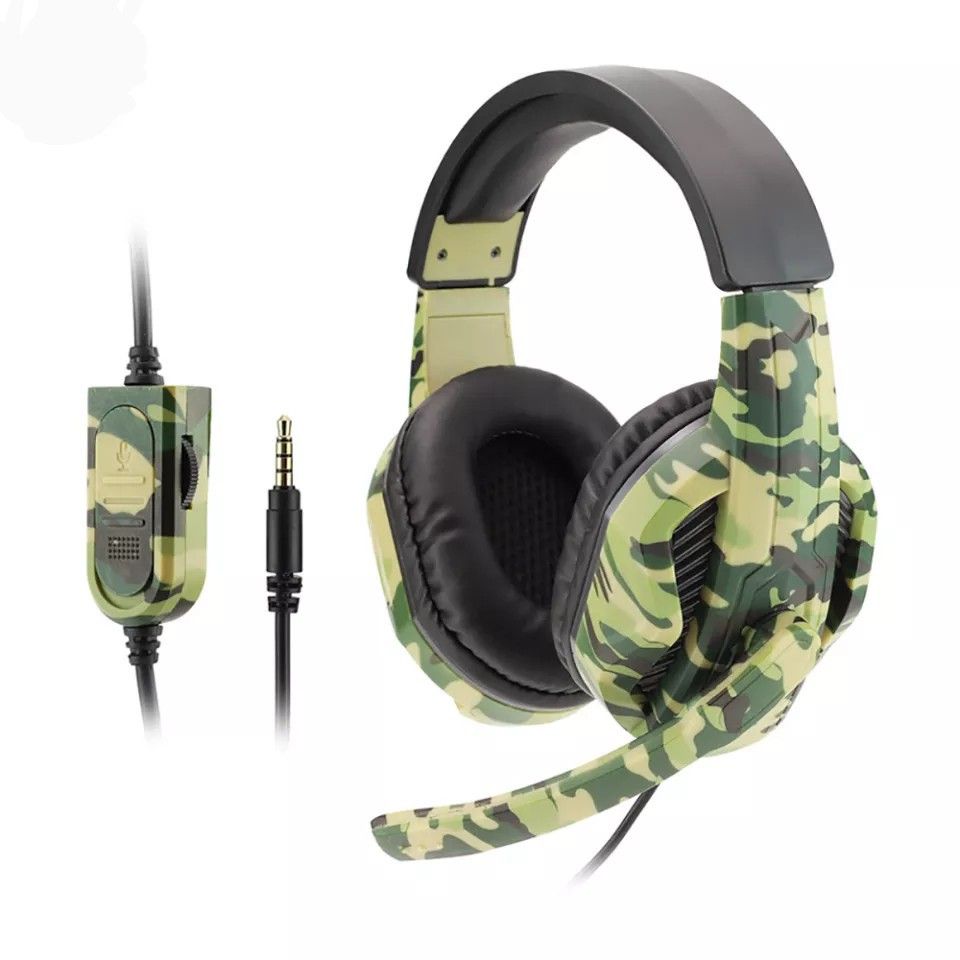 Camouflage Headset with attached microphone, Audio, Headphones ...