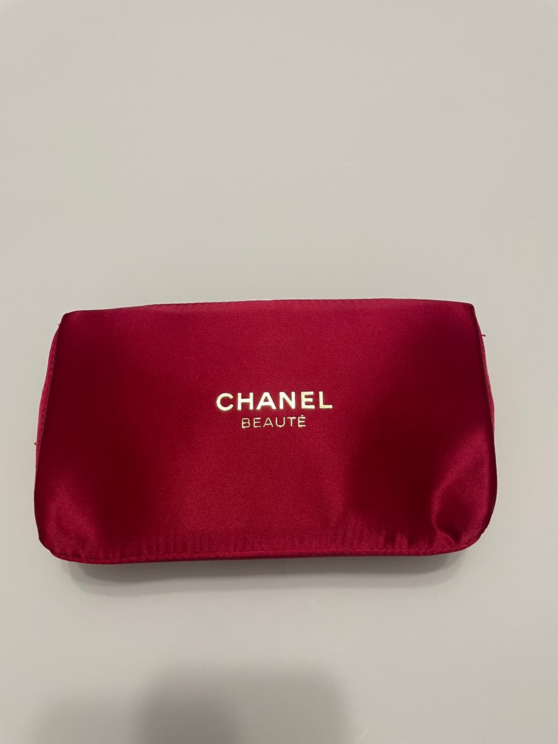 Chanel Beauty Red Make Up Pouch, Luxury, Accessories on Carousell