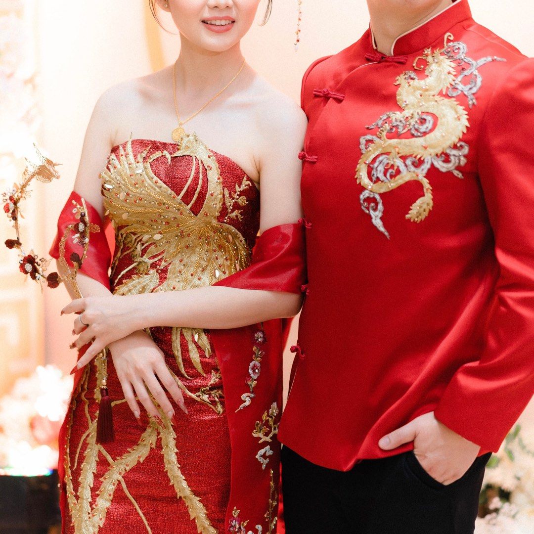 Cheongsam qipao sangjit chinese wedding prewedding dress couple, Barang ...