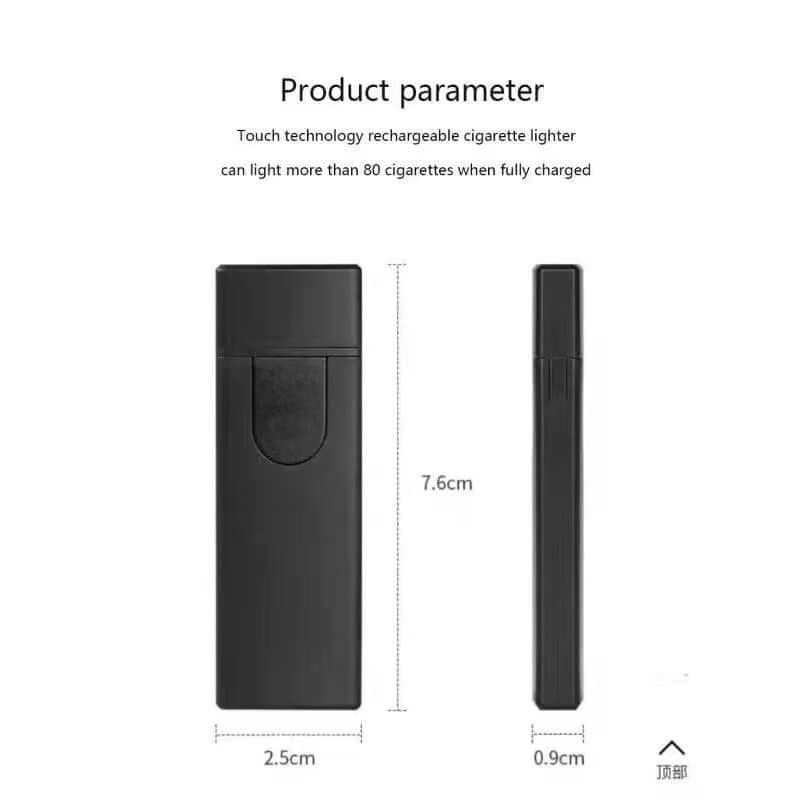 Cigarette Lighter USB Ultra Thin Metal Fingerprint Double Sided ...