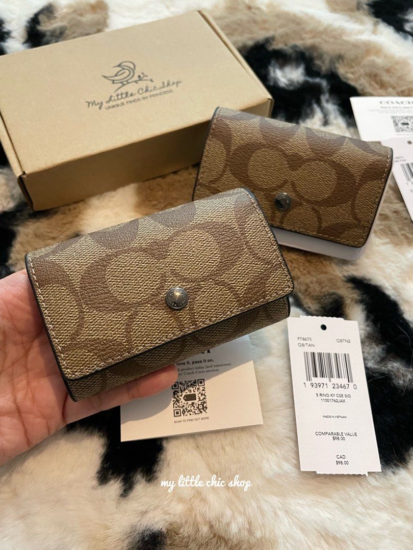 coach five ring key case tan, Men's Fashion, Watches & Accessories ...