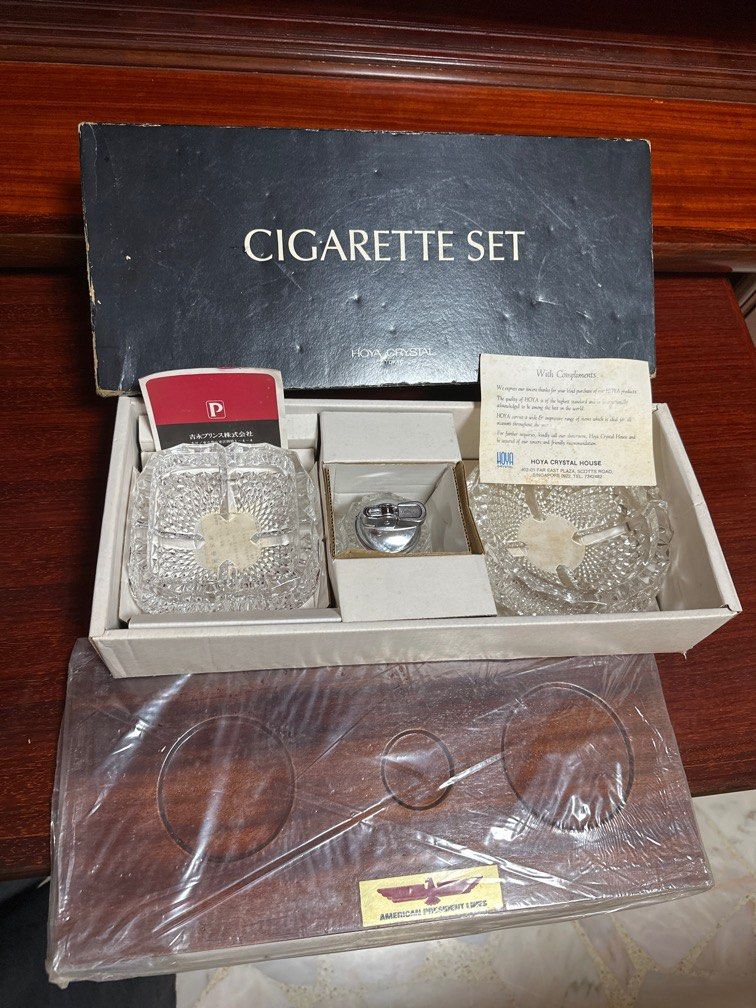 Hoya Crystal Cigarettes set made in Japan, Furniture & Home Living ...