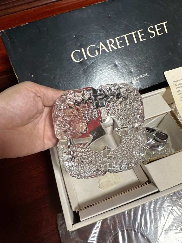 Hoya Crystal Cigarettes set made in Japan, Furniture & Home Living ...