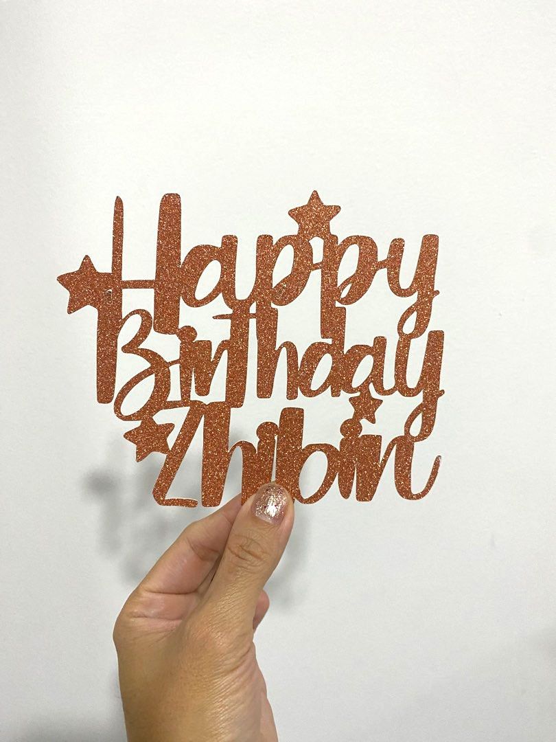 Customised Cake Topper - holding stick included, Hobbies & Toys ...