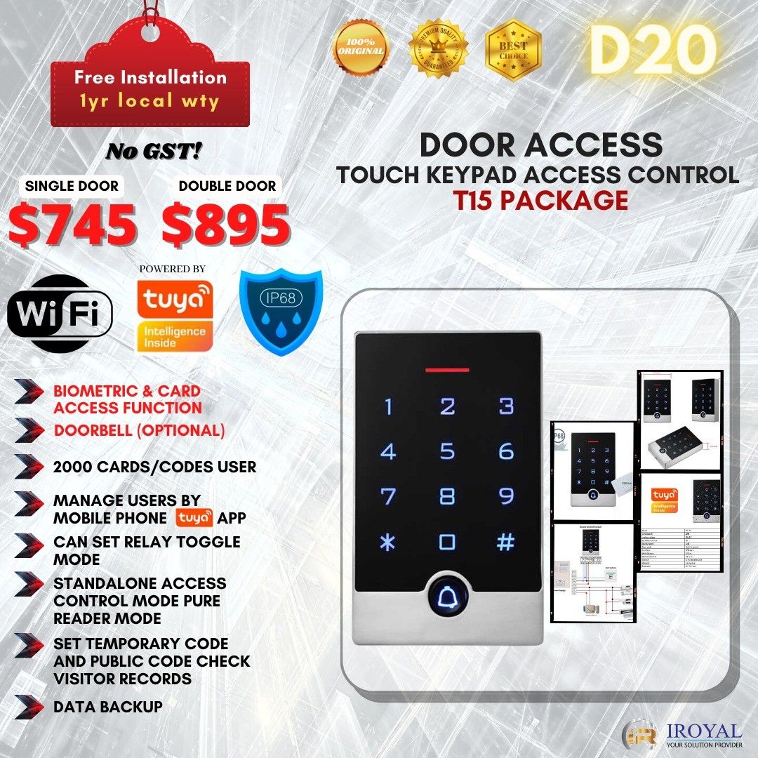 D20 IP68 Waterproof Standalone RFID Access Control System Metal Touch ...