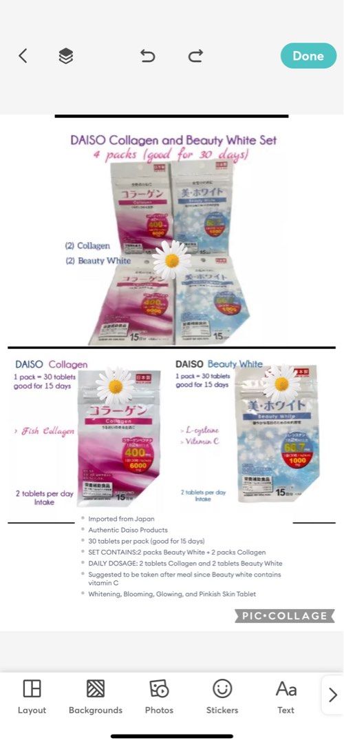 daiso collagen and beauty white, Beauty & Personal Care, Face, Face Care on Carousell