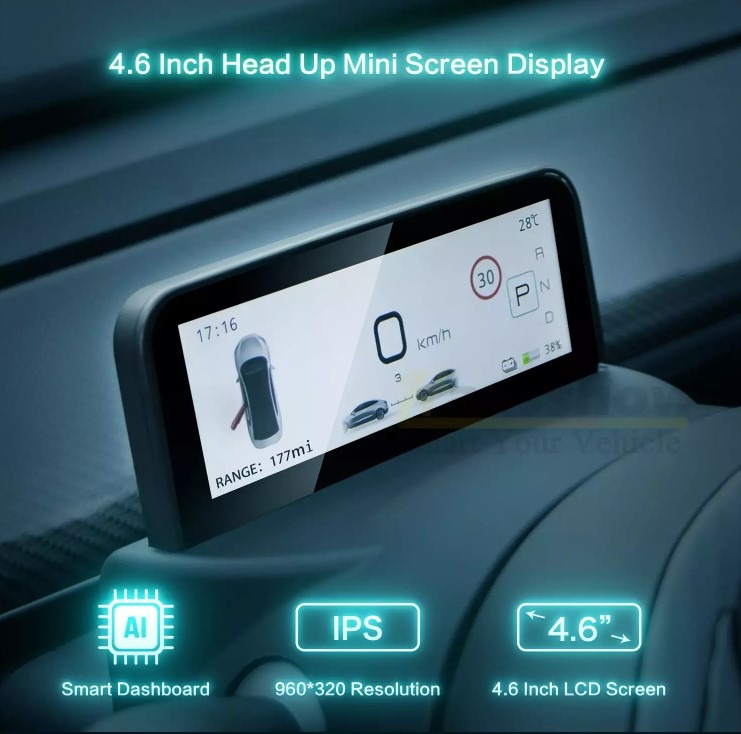 Tesla Digital Instrument Cluster Hud Display, Car Accessories ...