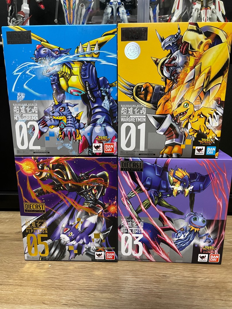 Digivolving Spirits - 01/02/03/05 diecast transformable digimon ...