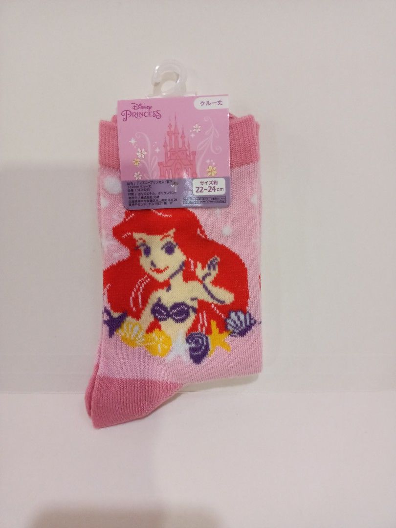 Disney License Princess Rapunzel Ariel Socks, Women's Fashion, Watches ...